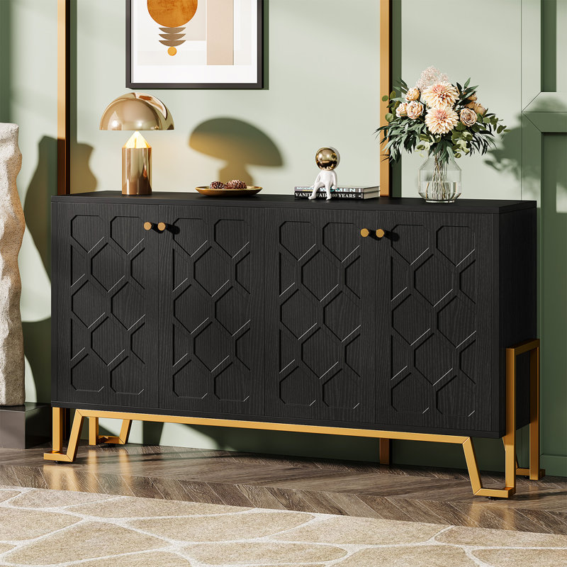 Mercer41 Black Sideboard Cabinet Wayfair